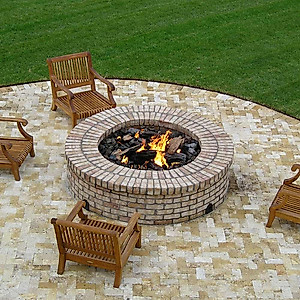 Spotix AFG Match Lit Fire Pit Burner Kit (SS-FR-24KIT-PAN-NG-MSCB), Round, 24-Inch Burner, 30-Inch Flat Pan, Natural Gas, Polished Chrome, with Flange, Key, Valve, Flex Line and Fittings