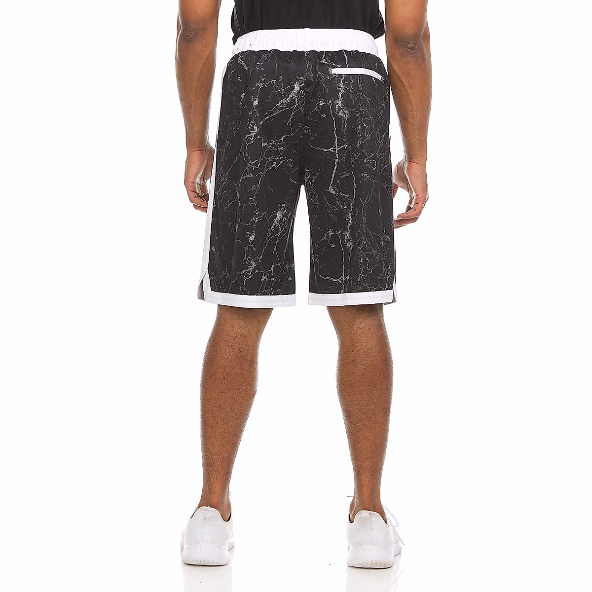 Spalding Mens Marble Performance Basketball Short, 10" Inseam, Black Marble, S
