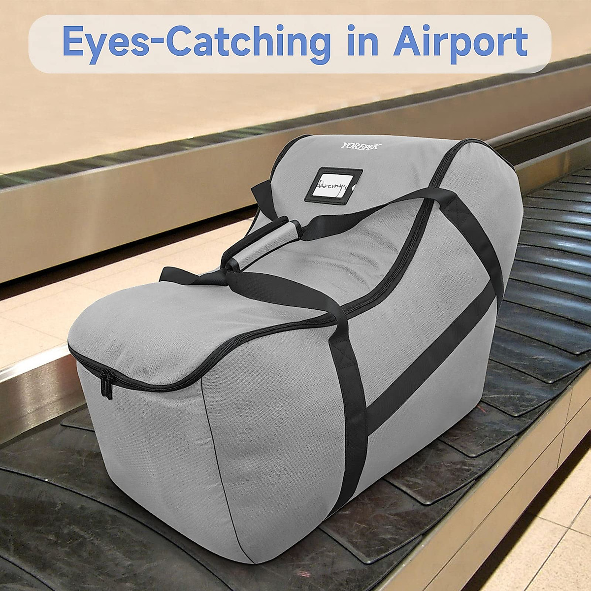 YOREPEK Infant Car Seat Travel Bag Compatible with UPPAbaby MESA V2 and Base,Fit for All Nuna Pipa Car Seat and Base, Padded Car Seat Bags for Air Travel, Carseat Cover for Airplane Travel, Grey