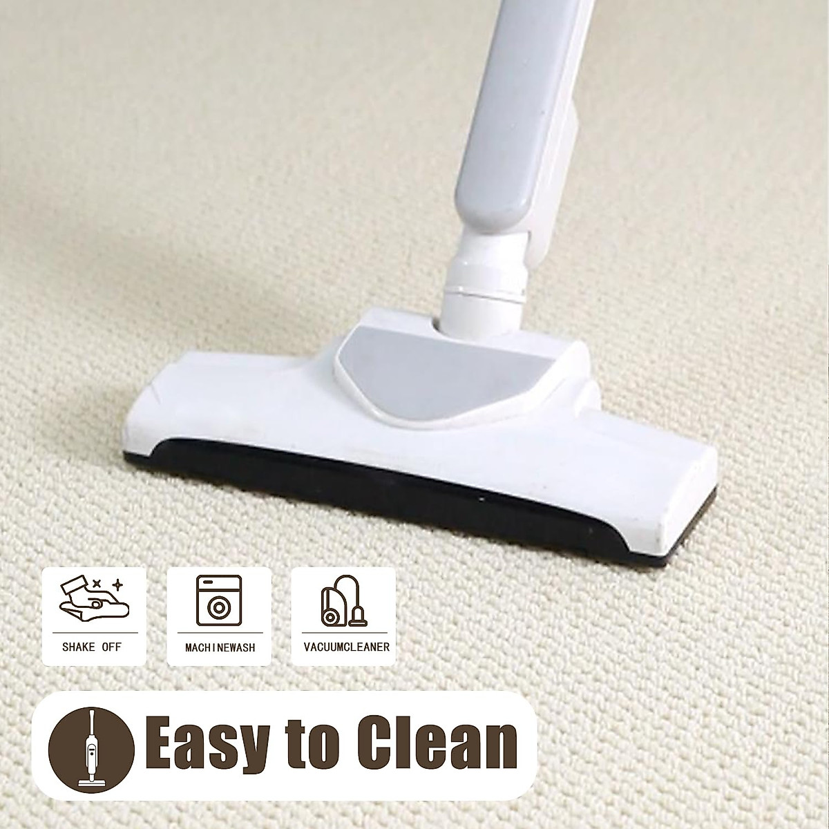 Yancorp 2'x3' Small Area Rug Beige White Berber Rug Indoor Door Mat Entrance Entry Way Rug Non-Slip Doormat No Shed Jute-Look Rugs Patio Porch Washable Rugs