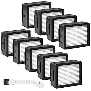 9Pack HEPA Filters Replacement for iRobot Roomba E I & J Series Combo E5 E6 E7 i3 i3+ i4 i4+ i5 i5+ i6 i6+ i7 i7+ i8 i8+ J5 J6 J8 Vacuum Cleaner-9 High-Efficiency Filters 4639161, 1 Brush by Techecook