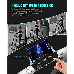 OVICX Q2S Folding Portable Treadmill Compact Walking Running Machine for Home Gym Workout Electric Foldable Treadmills with LED Display Phone Holder for Small Spaces 3.0HP Weight Capacity 300 lbs