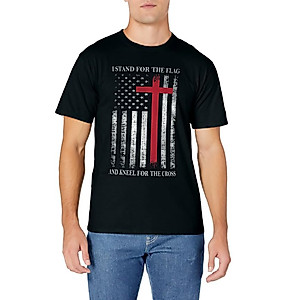 I Stand for the Flag and Kneel for the Cross Shirt USA Flag T-Shirt