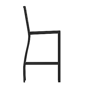 Flash Furniture Lark Commercial Grade Bar Height Stool, All-Weather Outdoor Bar Stool with Faux Wood Poly Resin Slats and Aluminum Frame, Gray Wash