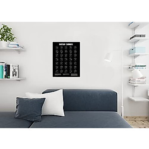 Guitar Chords BW Cool Wall Decor Art Print Poster 24x36