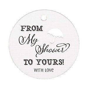 Summer-Ray 50pcs from My Showers to Yours Bridal Shower Favors Gift Tags Thank You Tags (White)