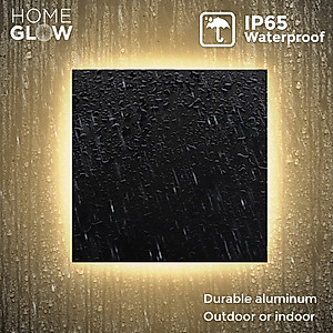 HOMEGLOW Edge LED Wall Light, Outdoor or Indoor Use. Black Modern Wall Sconce. Waterproof IP65. Warm White 3000k. AC 12W Hardwired. Durable Aluminum.