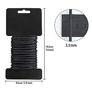 Tenn Well 3.5mm Garden Wire Ties, 52 Feet Soft Plant Ties for Climbing Plants, Black Plant Training Wire for Tomato Plants, Climbing Roses, Vines and Cucumbers (2PCS X 26 Feet)