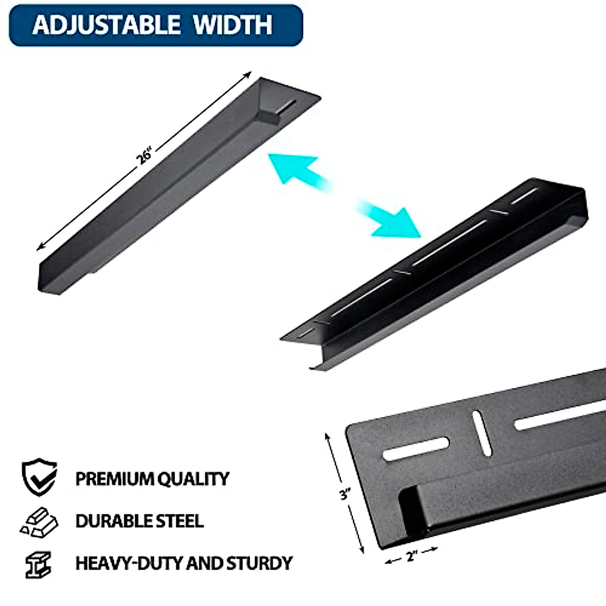 Talustool Overhead Bin Rack for Three Bins, Overhead Garage Storage Mounting Rails with Installation Hardware, Mounting on Ceiling with Adjustable Width and Fit for most Storage Bins