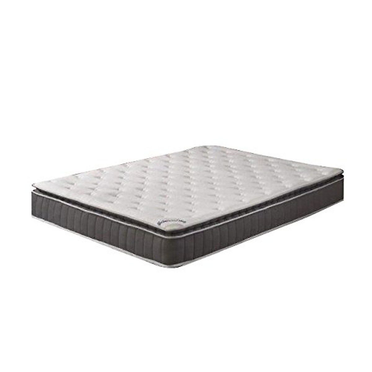 Pillowtop Pocketed Coil Hybrid Mattress and 4" Low Profile Wood Box Spring Foundation Set,