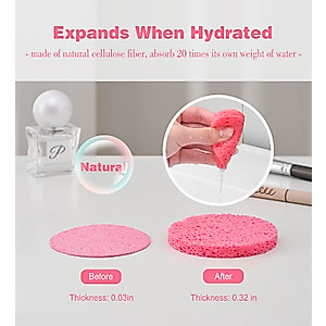 METUUTER 50 PCS Compressed Facial Sponges for Estheticians- 100% Natural Cellulose Face Sponge Professional Cosmetic Spa Sponges for Face Cleansing, Massage, Pore Exfoliating, Mask, Makeup Removal