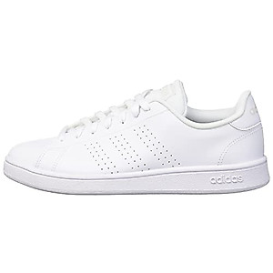 adidas Men's Advantage Base Tennis Shoe, White/White/Green, 10.5 M US