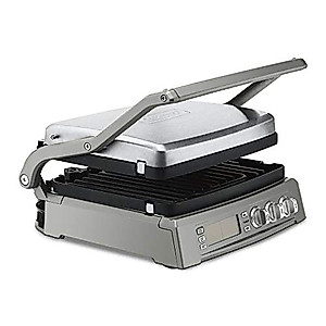 Cuisinart GR-300 Elite Griddler with 8-Inch Nylon Flipper Tongs and Cookbook Bundle (3 Items)