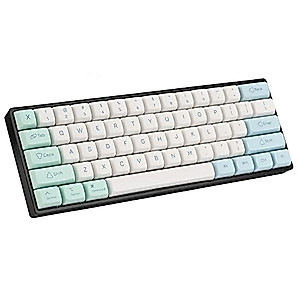 WHYSP XDA Profile PBT Keycaps 60 Percent, 137 Keys Custom Gaming Keycaps Dye Sublimation for ANSI US & ISO UK Layouts Cherry Gateron MX Switches Mechanical Keyboard (Mint)