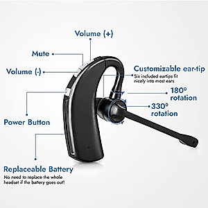 Leitner LH280 Wireless Office Headset with Mic - Computer and Telephone Headset - Phone Headsets for Office Phones – On-Ear