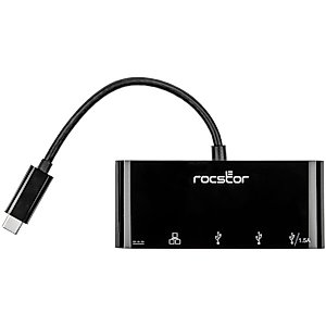 Rocstor USB-C to 3-Port USB-A, USB-C & RJ45 Multiport Adapter - USB 3.0 Hub