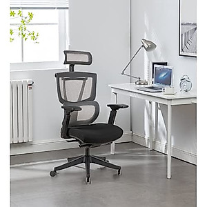 Ergonomic Office Chair, Office Chair High Back, Mesh Computer Chair with Lumbar Support, 3D Armrest, Double Backrest and Adjustable Headrest