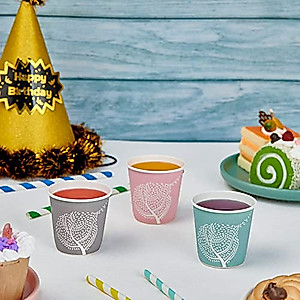 LITOPAK 300 Pack 3 oz Disposable Bathroom Cups, Colorful Disposable Mouthwash Cups, Small Disposable Cups, Mini Paper Cups for Parties, Picnics, Barbecues, Travel and Events.