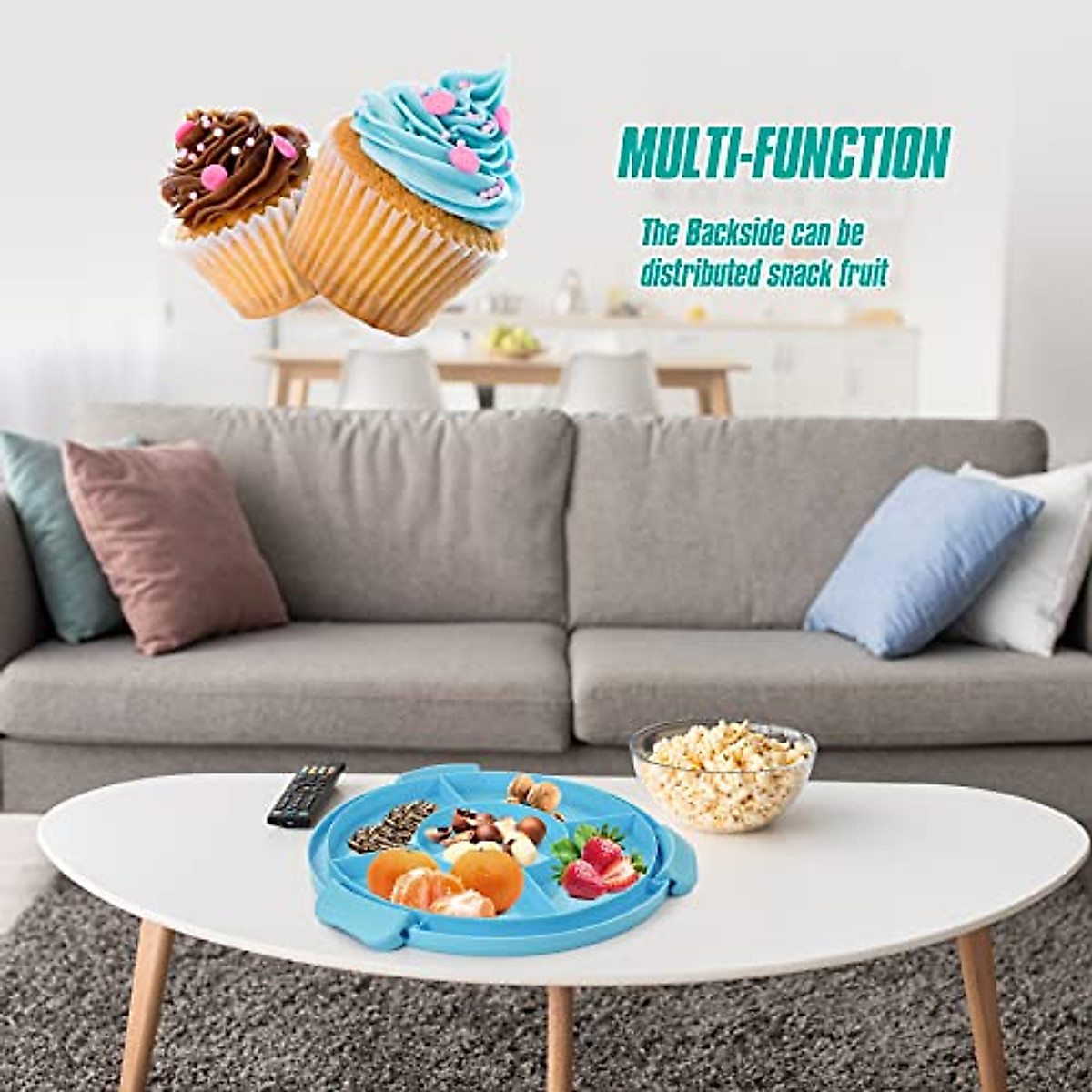 Zoofen Cake Carrier with Handle 10in Cake Stand Holder Round Container for 10in or Less Size(Blue)