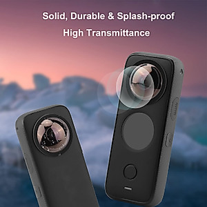 Lens Guard Compatible with Insta360 ONE X2 Screen Protector Kit, Olephobic Fingerprint-proof Screen Protector Screen Tempered Film, Transparent Clear Lens (2Pcs Lens Guard & 4Pcs Screen Protector)