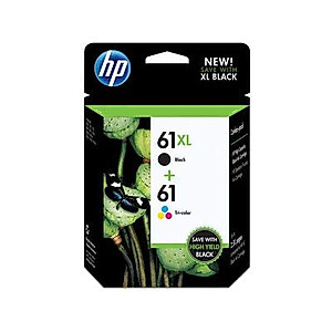 HP 61xl Black High Yield and Tri-Color Standard Yield Ink Combo Pack