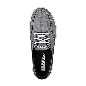 Skechers Performance Women's Go Walk Lite-15433 Boat Shoe,black/white,8 M US