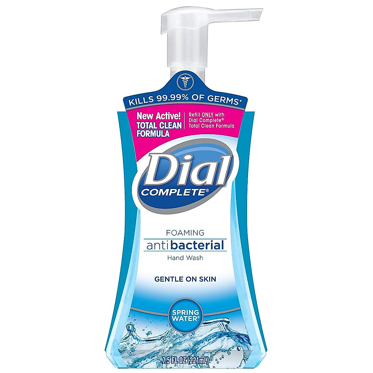 Dial Complete Antibacterial Foaming Hand Soap, 2-Scent Variety Pack, Spring Water/Fresh Pear, 7.5 Fluid Ounces Each , 5 count (Pack of 1)