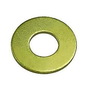 Small Parts Steel Flat Washer, Zinc Yellow Chromate Plated Finish, Grade 8, ASME B18.22.1, 7/16" Screw Size, 15/32" ID, 59/64" OD, 0.065" Thick (Pack of 50)
