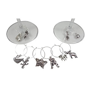 Palm City Products 10 Piece Animal Themed Wine Charm Set