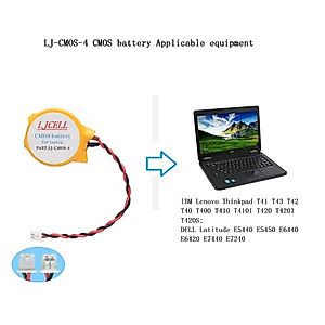LJCELL 2PCS CMOS Battery for DELL Latitude E5440 E5450 E6440 E6420 E7440 E7240 Alienware M11x R1 R2 Area-51 M9700 M9750 Laptop BIOS RTC CR2032 Battery with 2 Wire and Connector