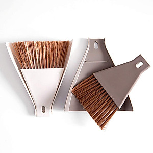 Mini Broom Set,Mini Hand Whisk Broom and Snap,Mini Cleaning Brush and Dustpan Set,Mini Dustpan Brush Set for Computer Keyboard Pet Cage,Cofee