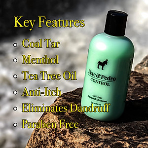 Pete and Pedro Control and Conditon Combo | Extra-Strength Dandruff & Anti-Itch Medicated Coal Tar Peppermint Shampoo Plus Restorative Peppermint Conditioner {Featured on Shark Tank}