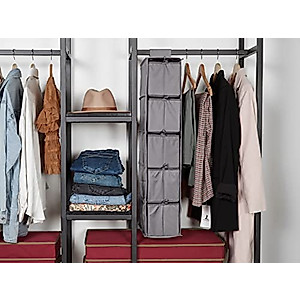 Covermates Keepsakes Hanging Shoe Organizer Set - Heavy Duty Material, Sturdy Interior Shelves, Includes Trays with Dividers - Closet Storage-Graphite