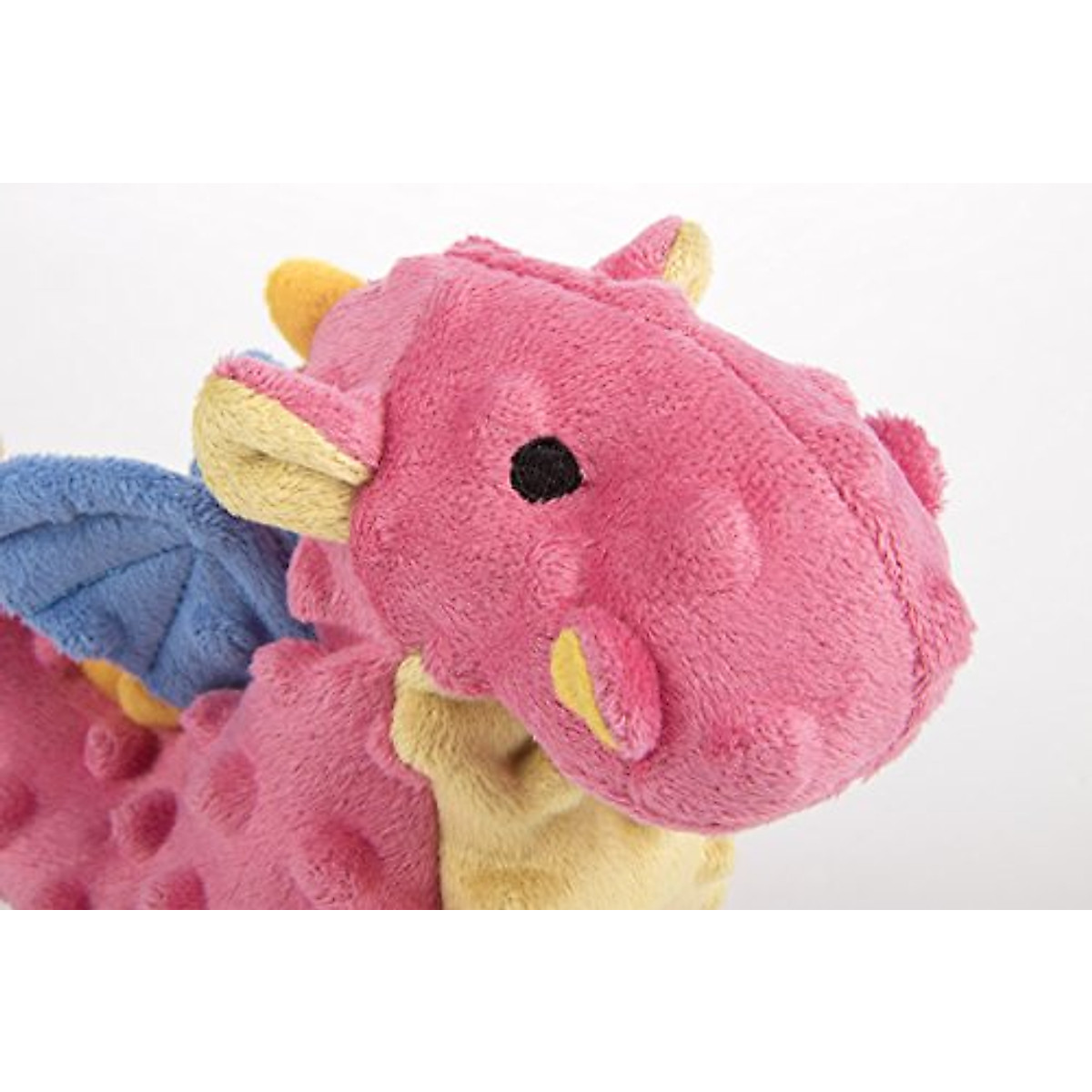 goDog Bubble Plush Dragons Squeaky Dog Toy, Chew Guard Technology - Coral, Small