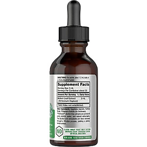 Horbäach Mullein Leaf Tincture Drops | 2 fl oz | Alcohol Free Liquid Extract | Vegetarian, Non-GMO & Gluten Free Herbal Supplement