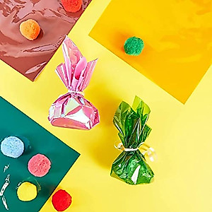 Bright Creations 120 Pack Colored Cellophane Wrap Sheets for Gift Baskets, DIY Crafts, 8 Rainbow Colors (8 In)