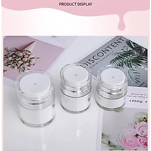 Cream Jar Vacuum Bottle Small, Lotion Dispenser With Pump, Travel Containers For Lotions And Creams Leak Proof, Airless Pump Bottles For Toiletries Cosmetic Container (15ml+30ml+50ml, 3pcs)