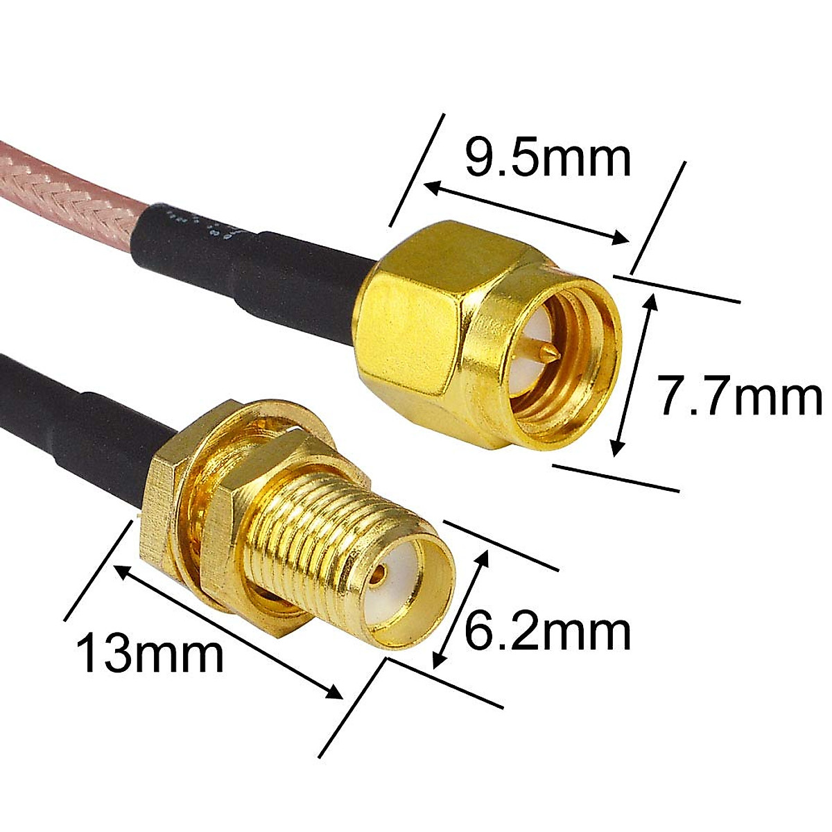 Nisaea SMA Cable 4G Antenna Extension Cable SMA Male to SMA Female RF Cable Low Loss RG316 3ft 1 Metre for DAB Car Aerial, WiFi FPV Antenna GSM,4G LTE Antenna Router,Homematic Pigtail Lead
