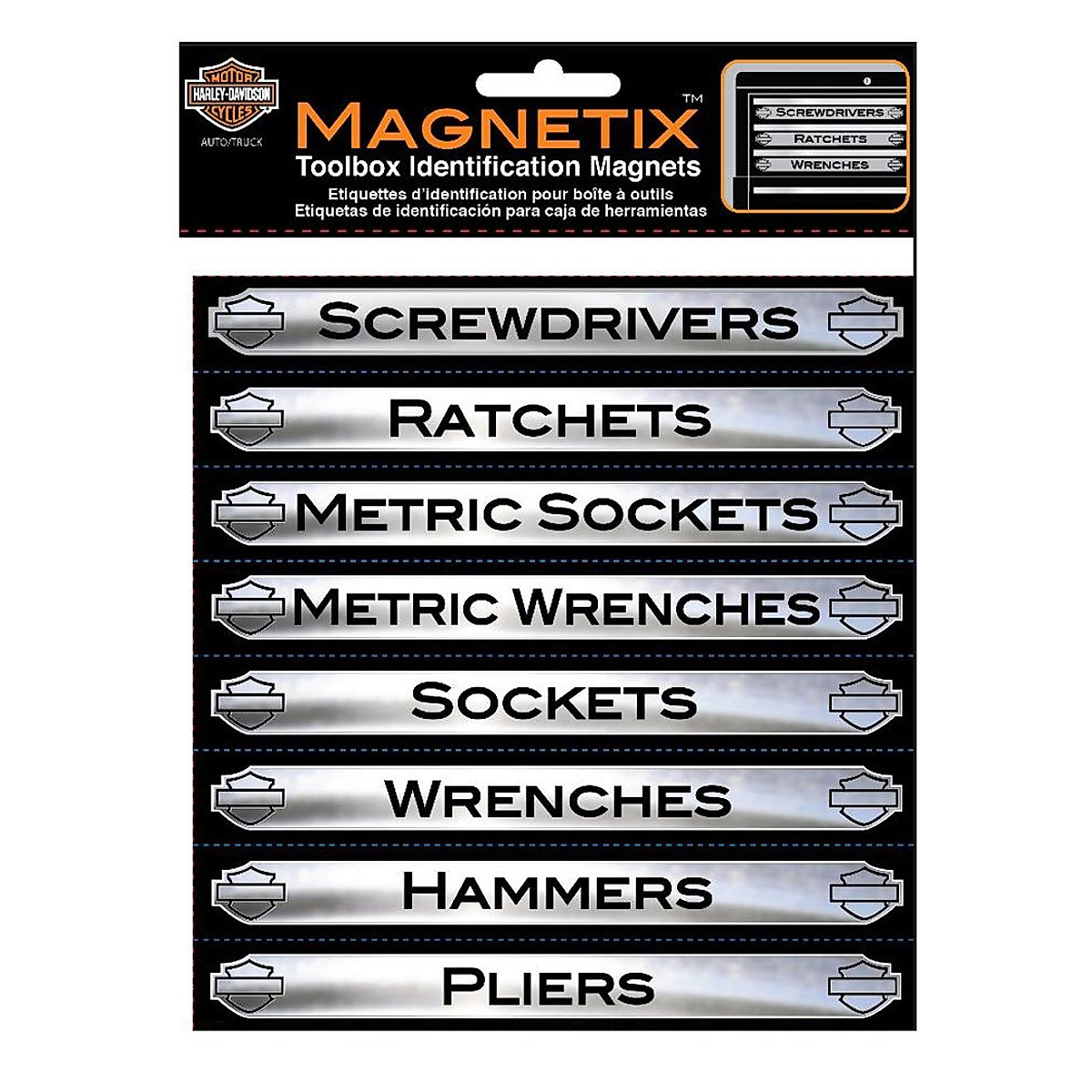 Harley-Davidson Magnetix Toolbox Identification Magnets, 16 Pack CG47000