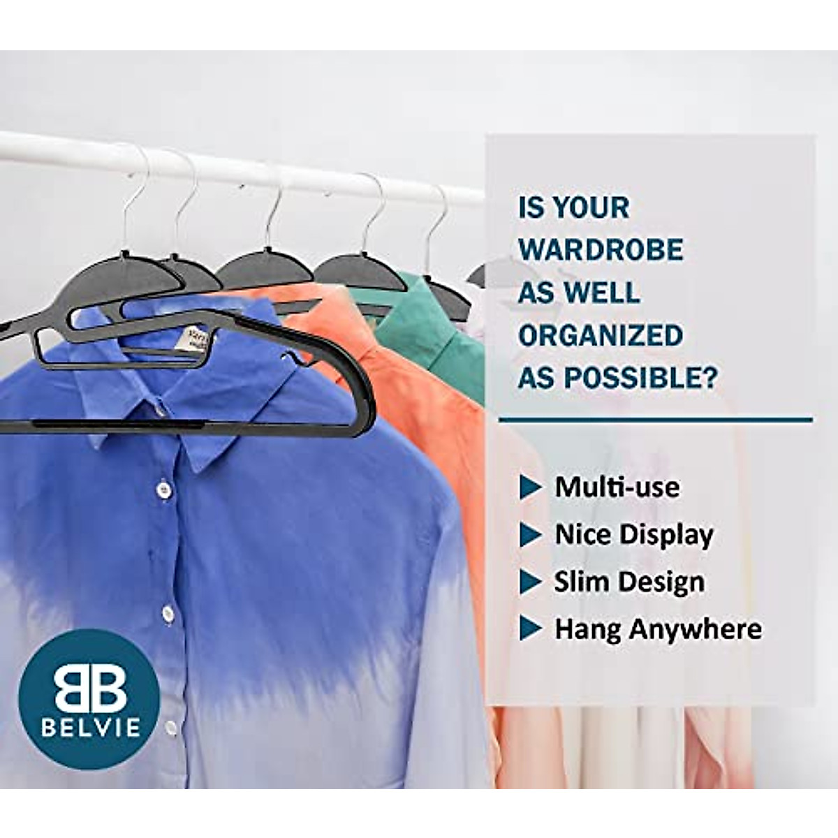 Rubber Coated Plastic Hangers (Black)