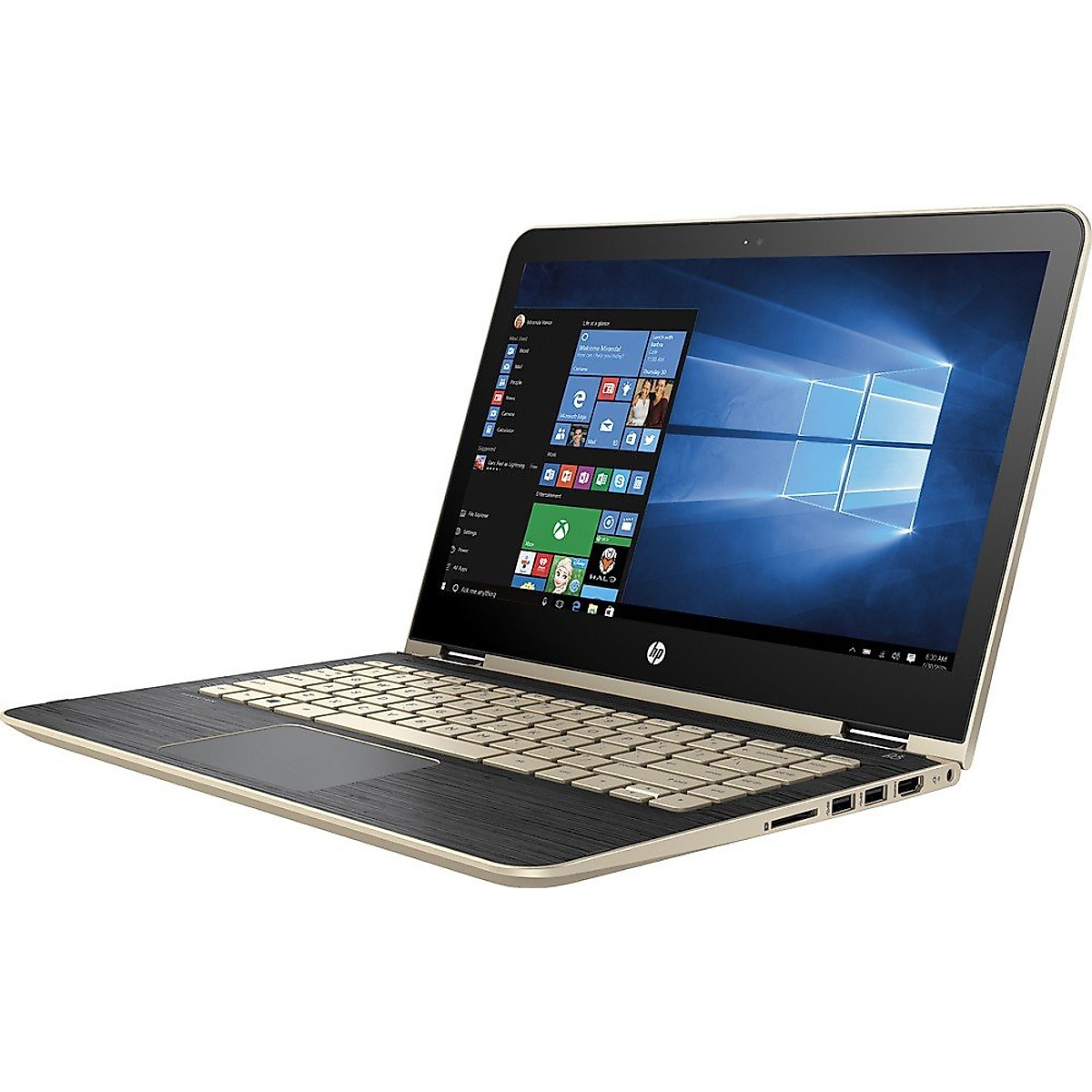 HP 2016 X360 Touchscreen 13.3-inch FHD 1920 x 1080 2-in-1 Convertible Laptop (Intel Core i5-6200U, 8GB RAM, 128GB SSD, HDMI, IPS, Backlit Keyboard, Bluetooth, 802.11ac, Win10- Modern Gold)