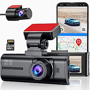 Blueskysea 4K Dual Dashcam with 32G TF Card, Front Rear Dash Camera Built-in GPS WiFi, Front 4K and Rear 1080P Dual Car Camera,3.16" Display,150° Wide Angle Car Camera with Sony-STARVIS Sensor