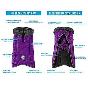 Fragralley Dog Winter Jackets, Waterproof Windproof Dog Winter Coat, Dog Clothes with Furry Collar, Cold Weather Coats for Dogs, Puppy Snow Jacket for Small Medium Large Dogs