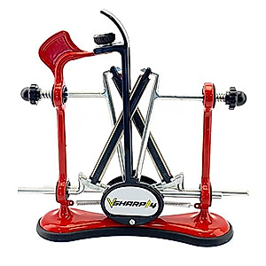 Warthog V-Sharp A4 Professional Knife Sharpener, Ideal for Cooks, Fishermen, Hunters, 325 Grit Diamond Rods with Adjustable Angles, Metal Frame Construction, Red