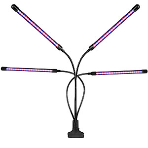 EZORKAS Grow Light, 80W Tri Head Timing 120 LED 9 Dimmable Levels Plant Grow Lights for Indoor Plants with Red Blue Spectrum, Adjustable Gooseneck, 3 9 12H Timer, 3 Switch Modes