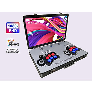 WYGAMING Portable 20000 in 1 Metal Box 3D Arcade Game Console, 22 inch Screen Retro Electronic Game Console, with Search/Hide/Save/Load/Pause Functions
