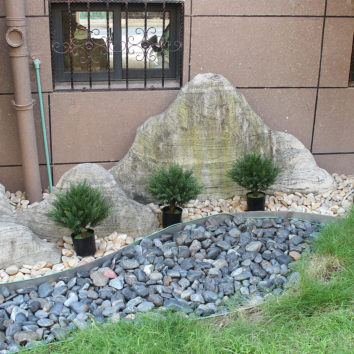 Kissilk Artificial Cedar Topiary Artificial Cedar Tree Artificial Cedar Shrub UV-Proof Leaves Bushes Potted Plants for Home Office Outdoor and Indoor Decor- 16 Inch (16)