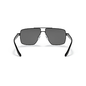 A|X ARMANI EXCHANGE Men's AX2037S Square Sunglasses, Matte Black/Grey Polarized, 60 mm