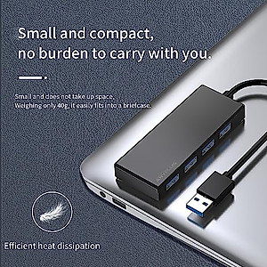 ANYPLUS USB 3.0 Hub, 4 Port USB Hub Splitter,Portable USB Adapter Mini Multiport Expander for Desktop, Laptop, Xbox, Flash Drive, HDD, Console, Printer, PC, Keyboards, HP, Dell