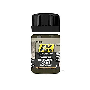 AK-Interactive AK 014, Streaking Grime for Winter Vehicles - 35 ML / 1.18 Fl.Oz Jar - Model Building Paints and Tools # AK-014